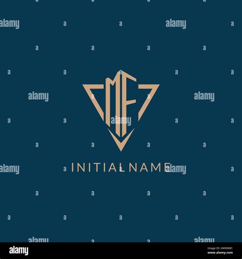 Mf Logo Initials Triangle Shape Style Creative Logo Design Vector