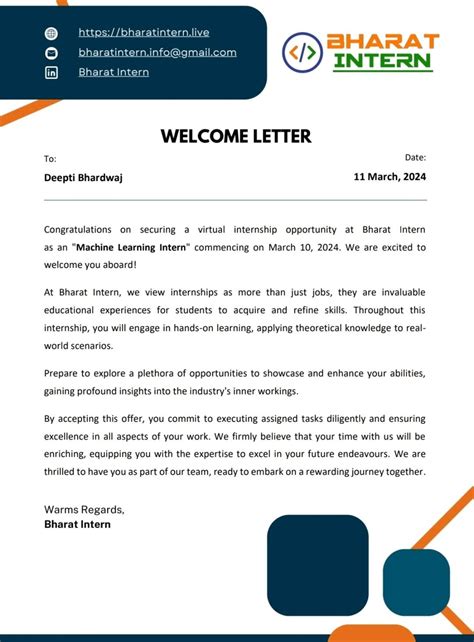 Deepti Bhardwaj On Linkedin Machinelearning Internship Bharatintern