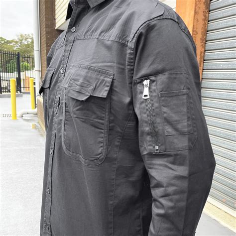 Work Shirts Flexible Stretchy Cotton Light Function Pockets