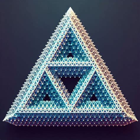 Sierpinski Triangle Hologram A Fractal Created By Repeatedly Rem Stock