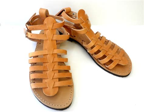 Ancient Greek Leather Sandals Gladiator Sandalsspartan Etsy