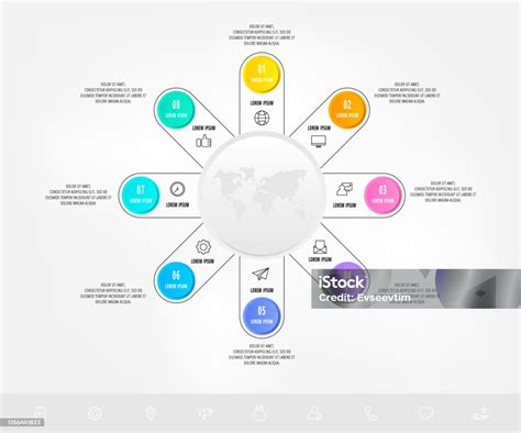 Infografis Melingkar Kreatif Dengan 8 Langkah Bagian Opsi Templat