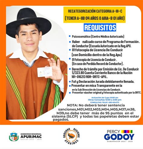 Requisitos para trámite de licencia de conducir Dirección Regional
