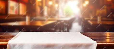 Premium Ai Image Blurred Bar Background With Napkin On Table