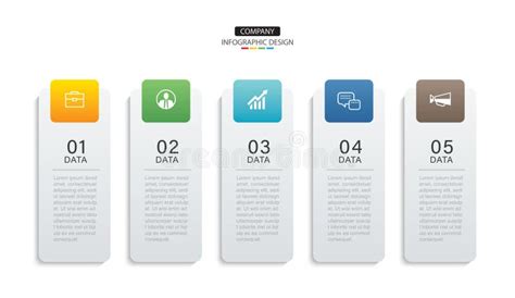 5 Data Infographics Tab Paper Index Template Illustration Business Abstract Background Stock