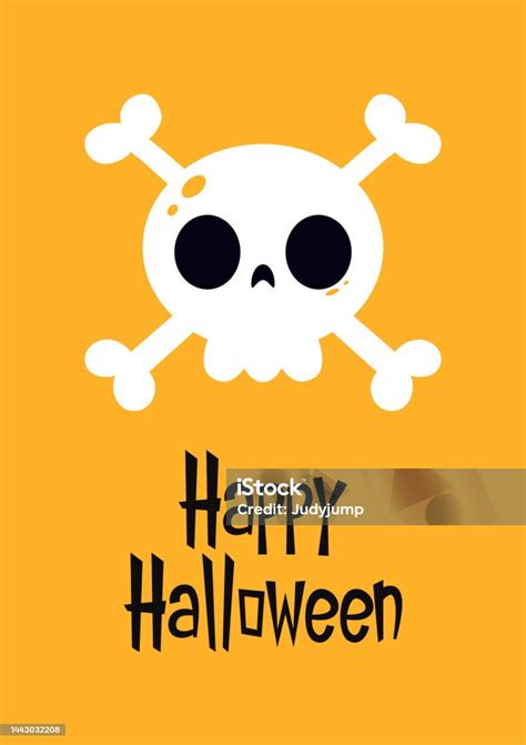 귀여운 해골과 함께 해피 할로윈 파티 인사말 카드 휴일 만화 캐릭터입니다 과자 안 주면 장난칠 거예요 할로윈 재미있는 만화입니다 건강관리와 의술에 대한 스톡 벡터 아트 및