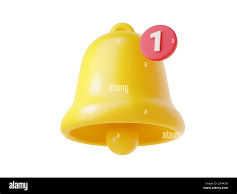Notification Bell Icon 3d Render Cute Cartoon Illustration Of Simple