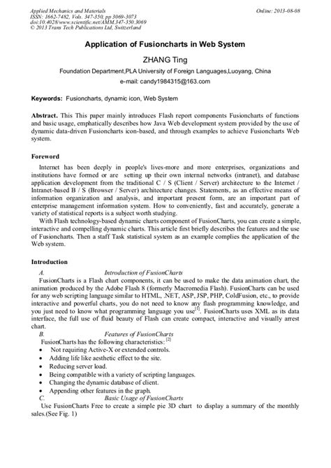 Application Of Fusioncharts In Web System Scientificnet