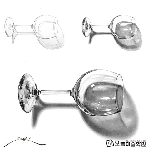 Realistic Drawing Of Three Wine Glasses