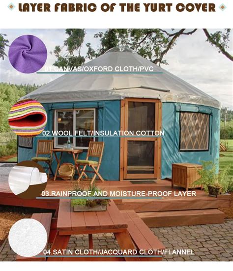 Luxury 4 Season Solid Wood Yurt Tent Stylish Mongolian Dome Cover With