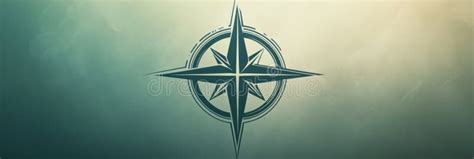 This Design Showcases A Sleek Compass Rose With Distinct Geometric