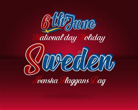 Swedish Flag Day National Celebration Stock Vector Illustration Of