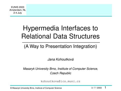 Ppt Hypermedia Interfaces To Relational Data Structures A Way To