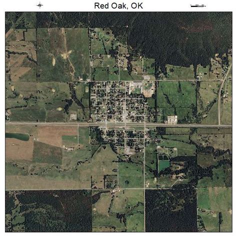 Aerial Photography Map Of Red Oak Ok Oklahoma