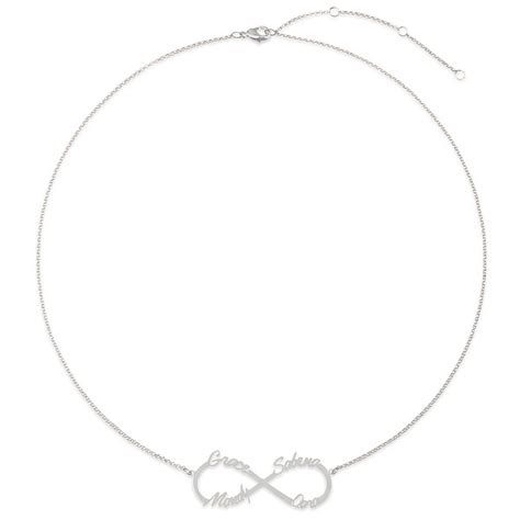 Custom Sterling Silver Infinity Four Name Necklace Infinity Name
