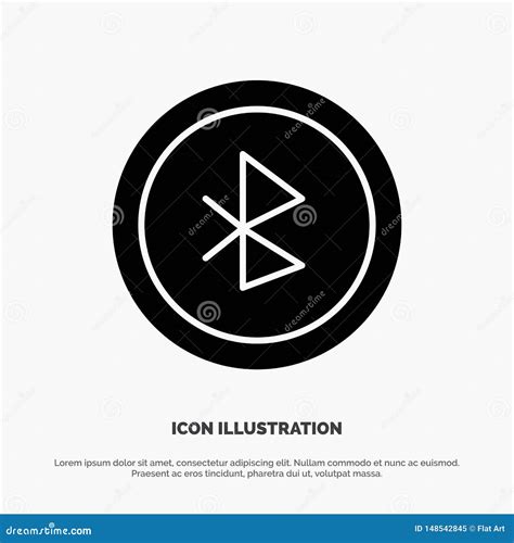 Bluetooth Ui User Interface Solid Glyph Icon Vector Editorial Image