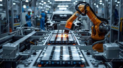 Premium Photo Automated Precision Robotic Arm Crafting Ev Batteries Concept Robotics Precision