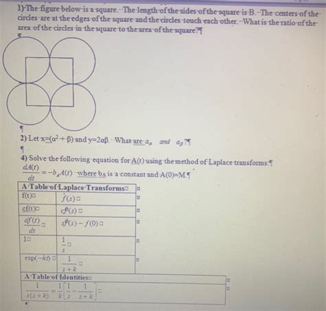 Solved The Figure Below Is A Square The Length Of The Chegg Com