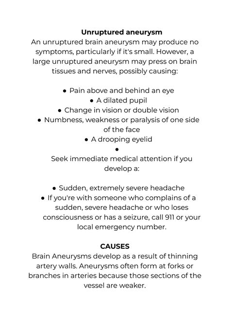 Solution Brain Aneurysm Symptoms Causes Risk Factors And Complications