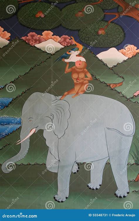 Mural Painting Simtokha Dzong Thimphu Bhutan Editorial Photo
