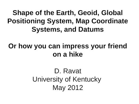 Pptx Shape Of The Earth Geoid Global Positioning System Map
