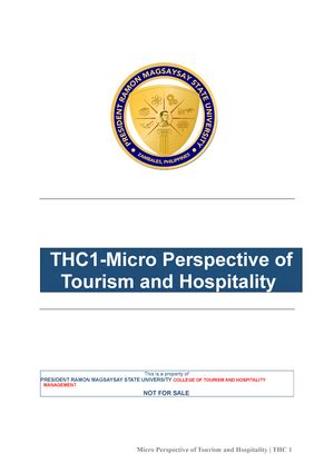 Module 1 THC 8 Legal Aspect In Tourism And Hospitality THC 8 Legal