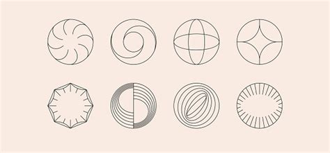 벡터 최소 기하학적 일러스트 세트 트렌디한 추상적 미적 선형 컴포지션 프린트 프레임 및 그래픽 디자인 요소 원형에 대한 스톡 벡터 아트 및 기타 이미지 Istock