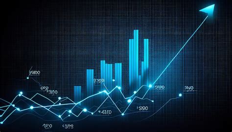Diagrama De Gráfico Financeiro Azul Com Seta Ascendente Foto Premium