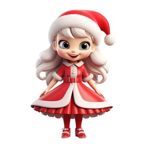 Female Santa Claus Cartoon Isolated Stock Illustration Illustration