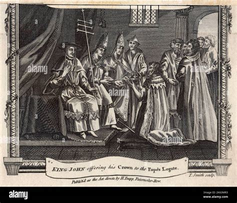 King John Offers His Crown To The Papal Legate As A Symbol Of The Kingdom He Receives It Back