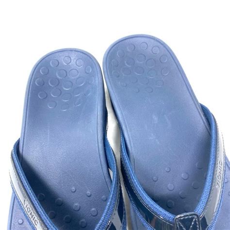 Vionic Navy Blue Thong Sandals Womens Size 8 Depop