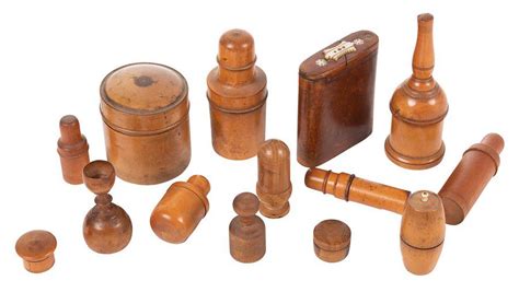 19th Century Treen Miniatures And Puzzle Box Collection Boxes