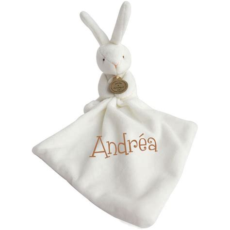 Doudou Avec Peluche Personnalisé Lapin Blanc