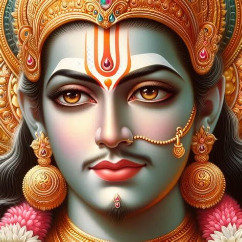 Premium Psd Hyperrealistic Holy Sacred Golden Hindu Lord Rama Navami