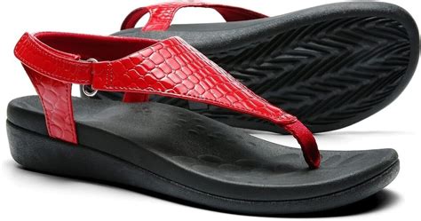 Utenag Womens Arch Support Sandals Orthotic Thong Flip Flops Wine Red