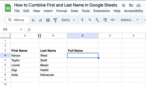 How To Combine First And Last Names In Google Sheets