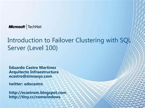 Sql Server Cluster Presentation
