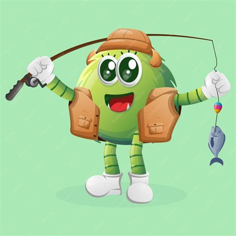 Premium Vector Cute Green Monster Fishing