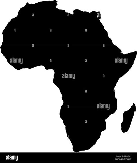 Afrika Kontinent Karte Vektor Illustration Isoliert Schwarz Stock