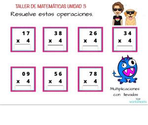 Multiplicaciones Con Llevadas Tabla Del 2 Ficha Para Imprimir