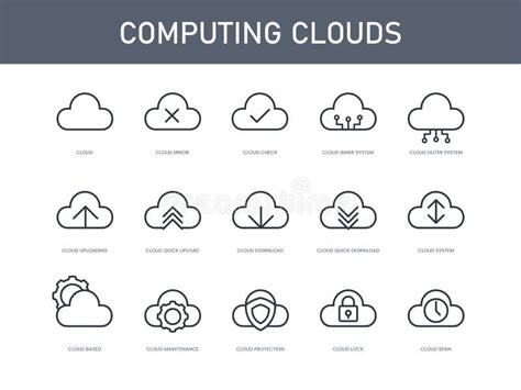 Conceptual Signs Of Cloud Computing Isolated Vector Illustration Stock Illustration