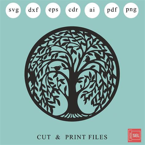 Tree Of Life Dxf Files Tree Of Life Laser Cut Tree Of Life Svg Etsy