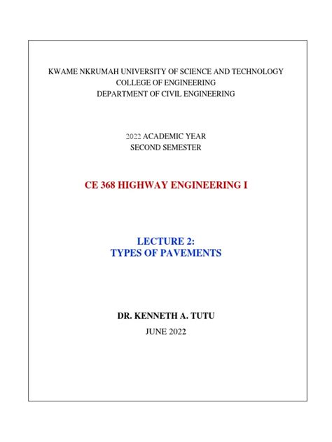 03 Lecture 02 Pavement Types Notes Pdf Road Surface Concrete