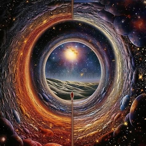 Planets And Galaxies In Outer Space Science Fiction Art Stock