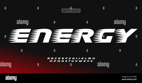 Energetic Windy Font Letters With Fast Motion Lines Bold Dynamic Font For Retro Automotive And
