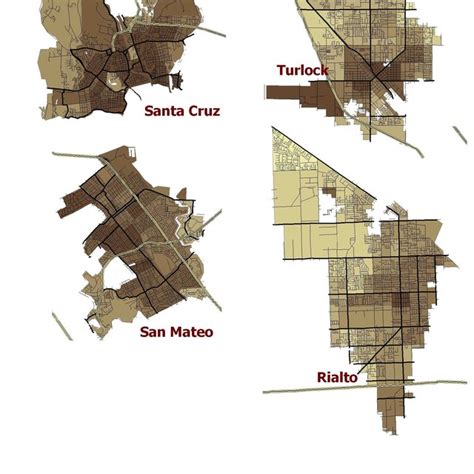 Street Network Comparison Of 4 Cities With Year Of Development Download Scientific Diagram