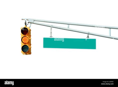 Sign Signal Isolated Three Hanging Lamp Traffic Light Set Of Lights