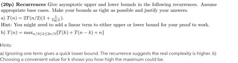 Solved Question Why for both a and b the answer is Θ n Chegg com
