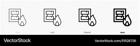 Firewall Icon Thin Light Regular And Bold Style Vector Image