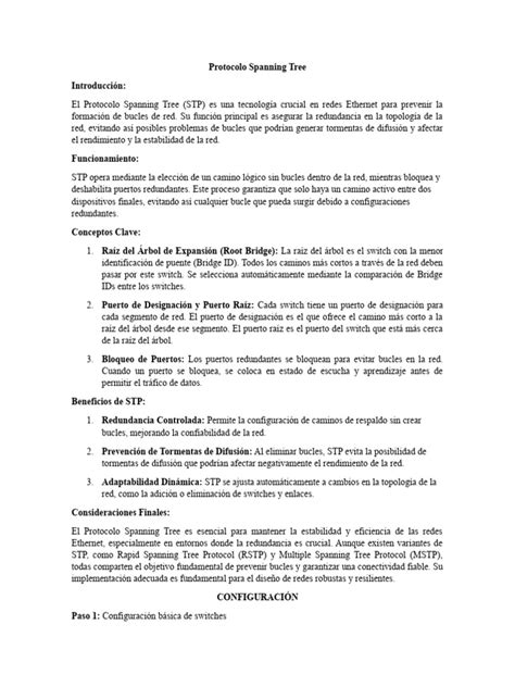 Protocolo Spanning Tree Pdf Arquitectura De Computadores